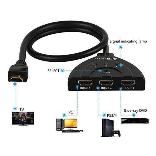 NÖRDIC HDMI Pigtail Switch 3 til 1 UHD 4KX2K 60Hz Support for HDCP, 3D ...