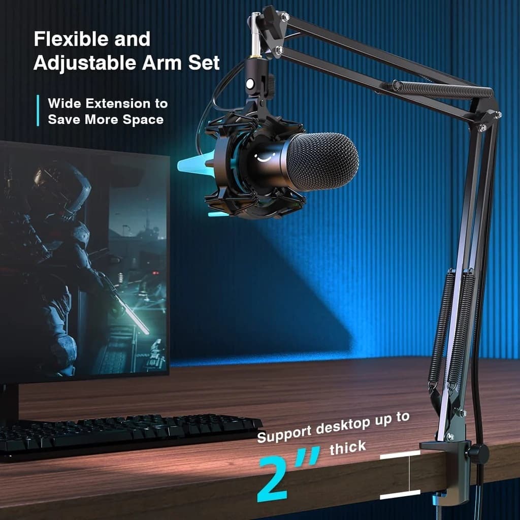 FIFINE K651 USB RGB Dynamic MIC Bundle with RGB Shock mount - Elkjøp