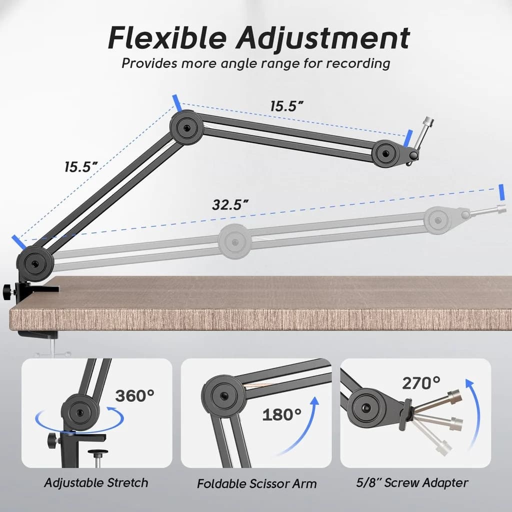 FIFINE Mikrofon arm Boom Arm Stand - Elkjøp