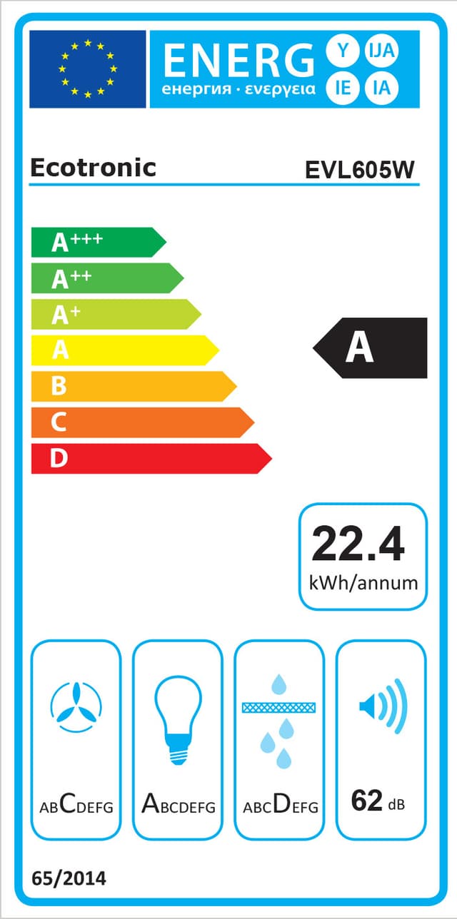 Ecotronic emhætte EVL605W