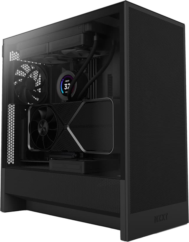NZXT H5 Flow 2024 PC-chassi (svart) - Elgiganten - Elgiganten