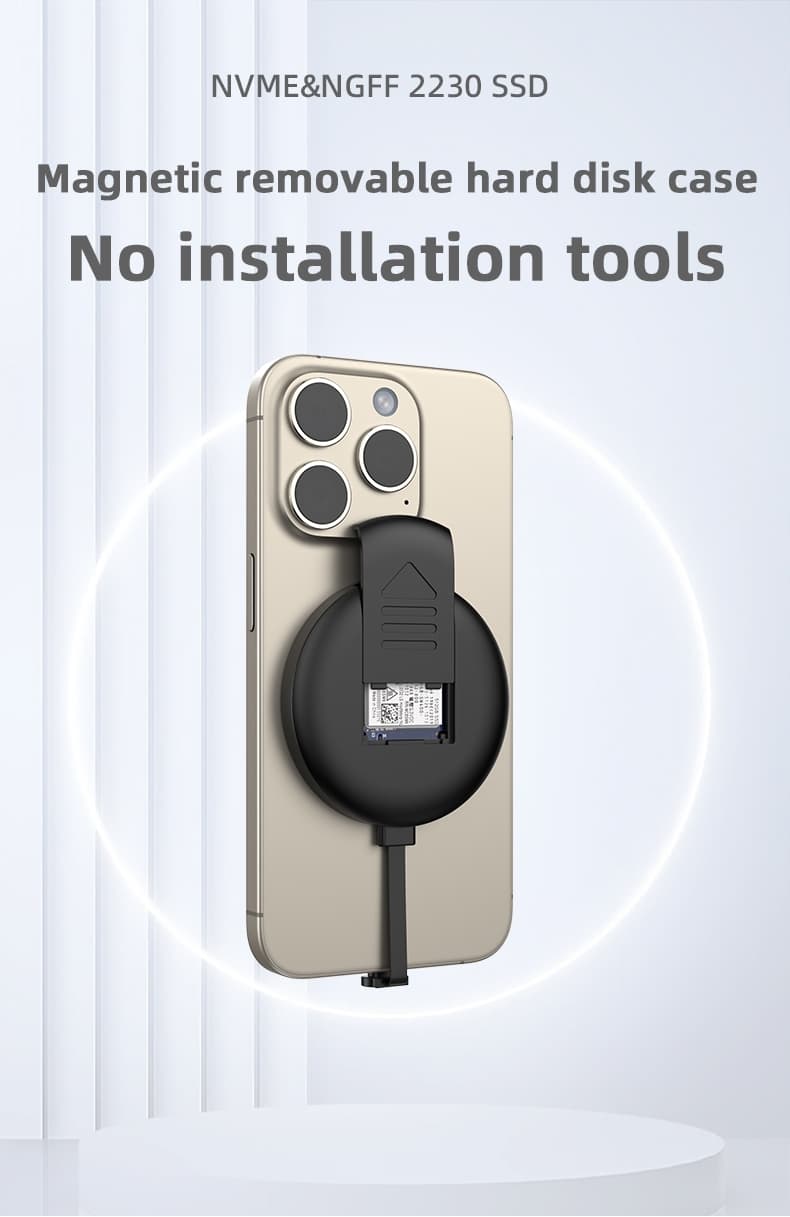 NÖRDIC magnetisk NVMe/SATA 2230 SSD eksternt kabinett USB-C 10 Gbps ...