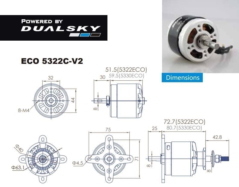 Dualsky ECO 5322C V2 430KV 510gram - Elkjøp | Elkjøp