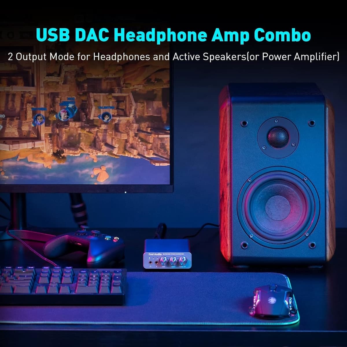 Fosi Audio K5PRO Gaming mini DAC förstärkare för PS5/PC/MAC, USB-C ...