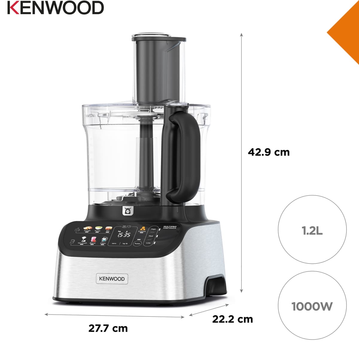 Kenwood MultiPro OneTouch foodprosessor FDM73.850.SS (børstet metall ...