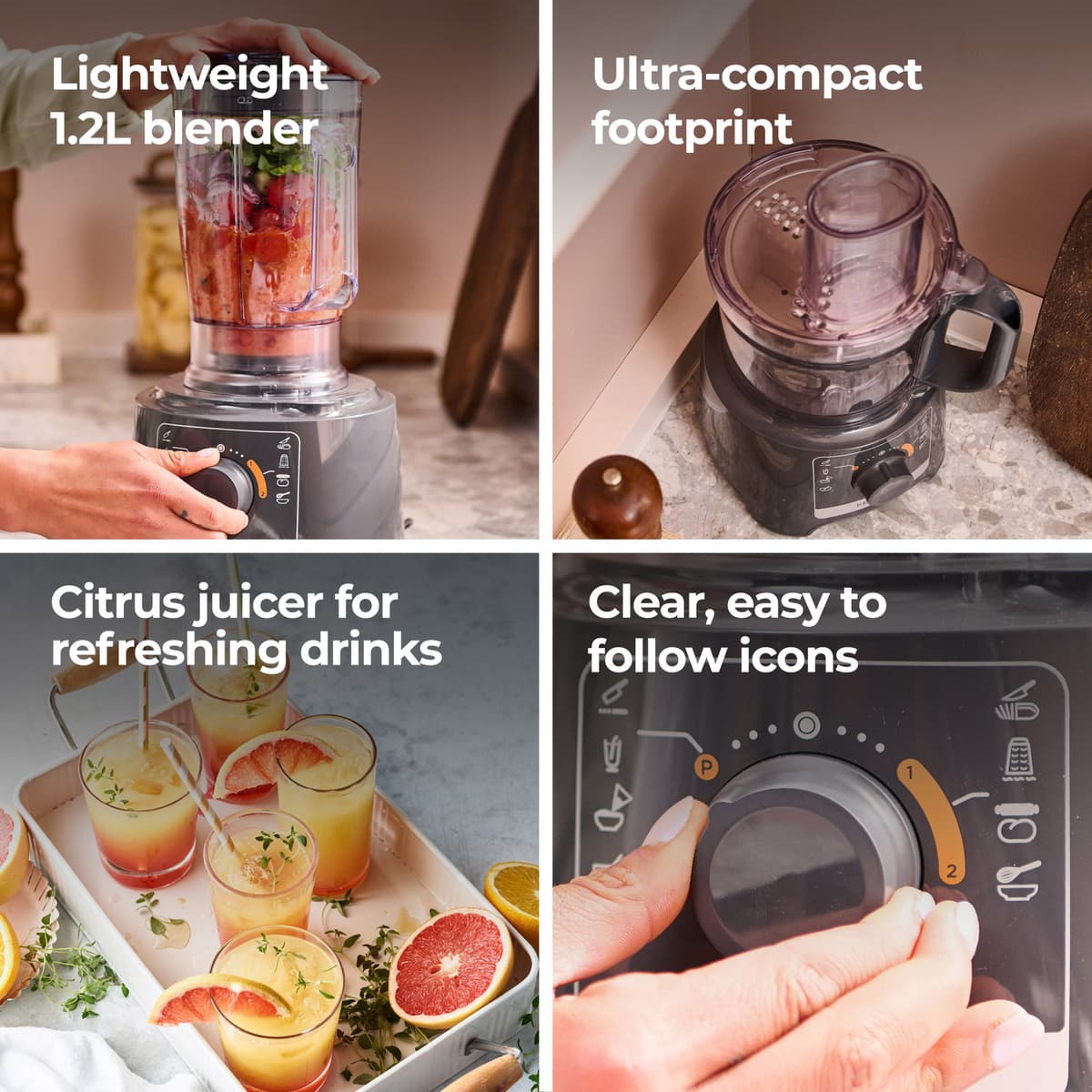 Kenwood MultiPro Compact foodprosessor FDP31.360.GY (slate grey) - Elkjøp