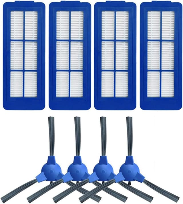 Vakuumersättningstillbehörssats, 4 Hepa-filter, 4 sidoborstar för Eufy ...