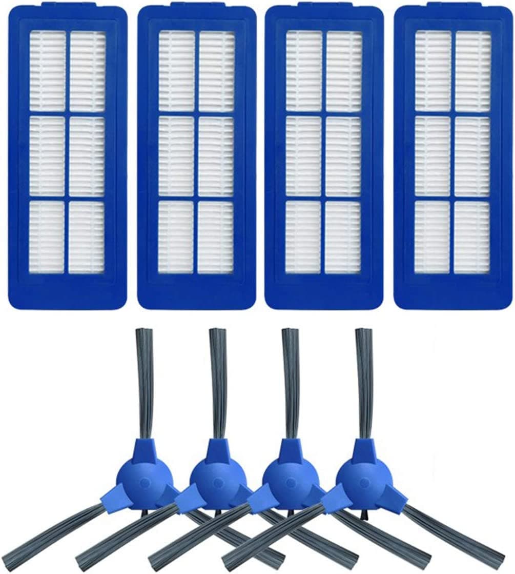 Vakuumersättningstillbehörssats, 4 Hepa-filter, 4 sidoborstar för Eufy ...