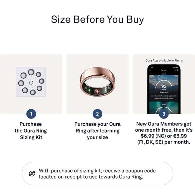 Oura Ring Gen3 Horizon älysormus koko 8 (ruusukulta) - Gigantti verkkokauppa
