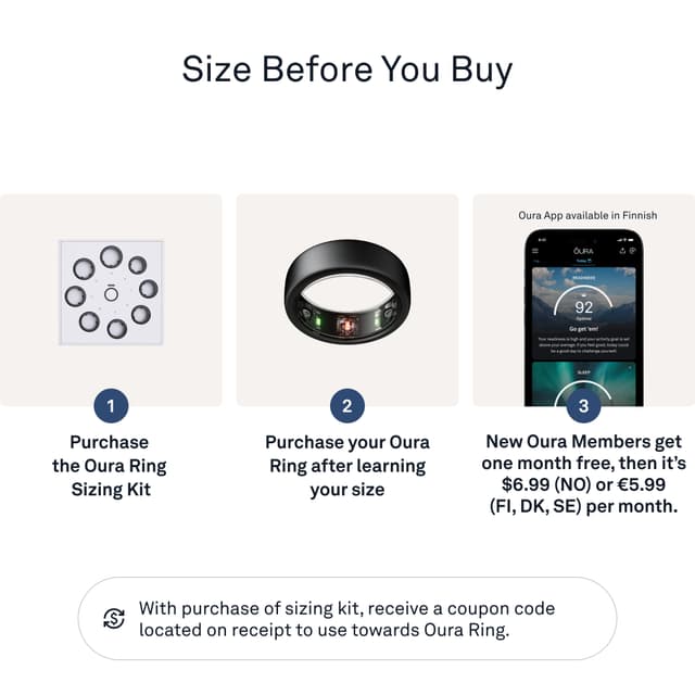 Oura Ring Gen3 Horizon smart-ring størrelse 9 (stealth) | Elgiganten ...