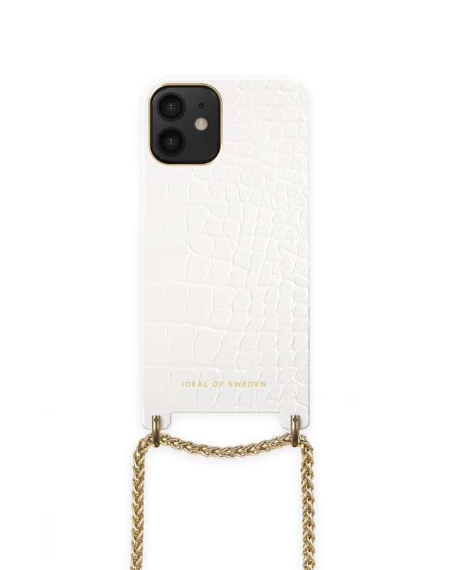 Lilou Necklace Case White Croco iPhone 12 MINI - Elkjøp