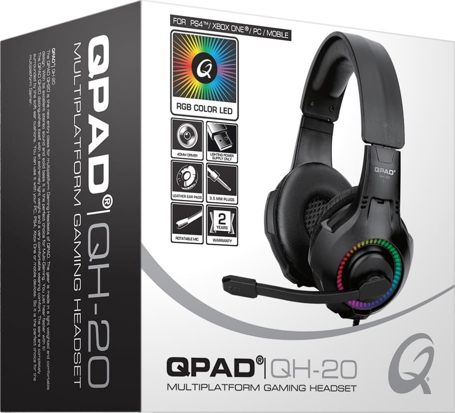 QPAD QH20 gaming headset (sort) - Elkjøp | Elkjøp