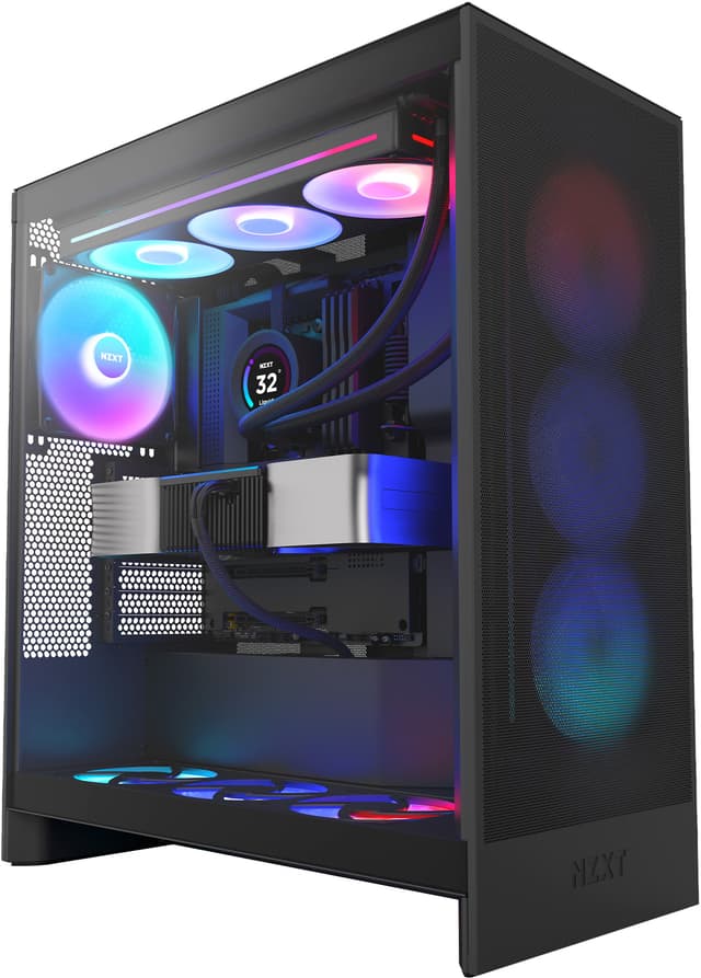 NZXT H7 Flow RGB 2024 PC-chassi (svart) - Elgiganten - Elgiganten