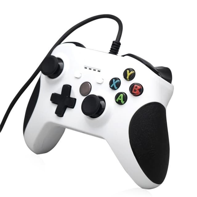 Trådad handkontroll till Xbox One/One S/One X, Vit - Gigantti
