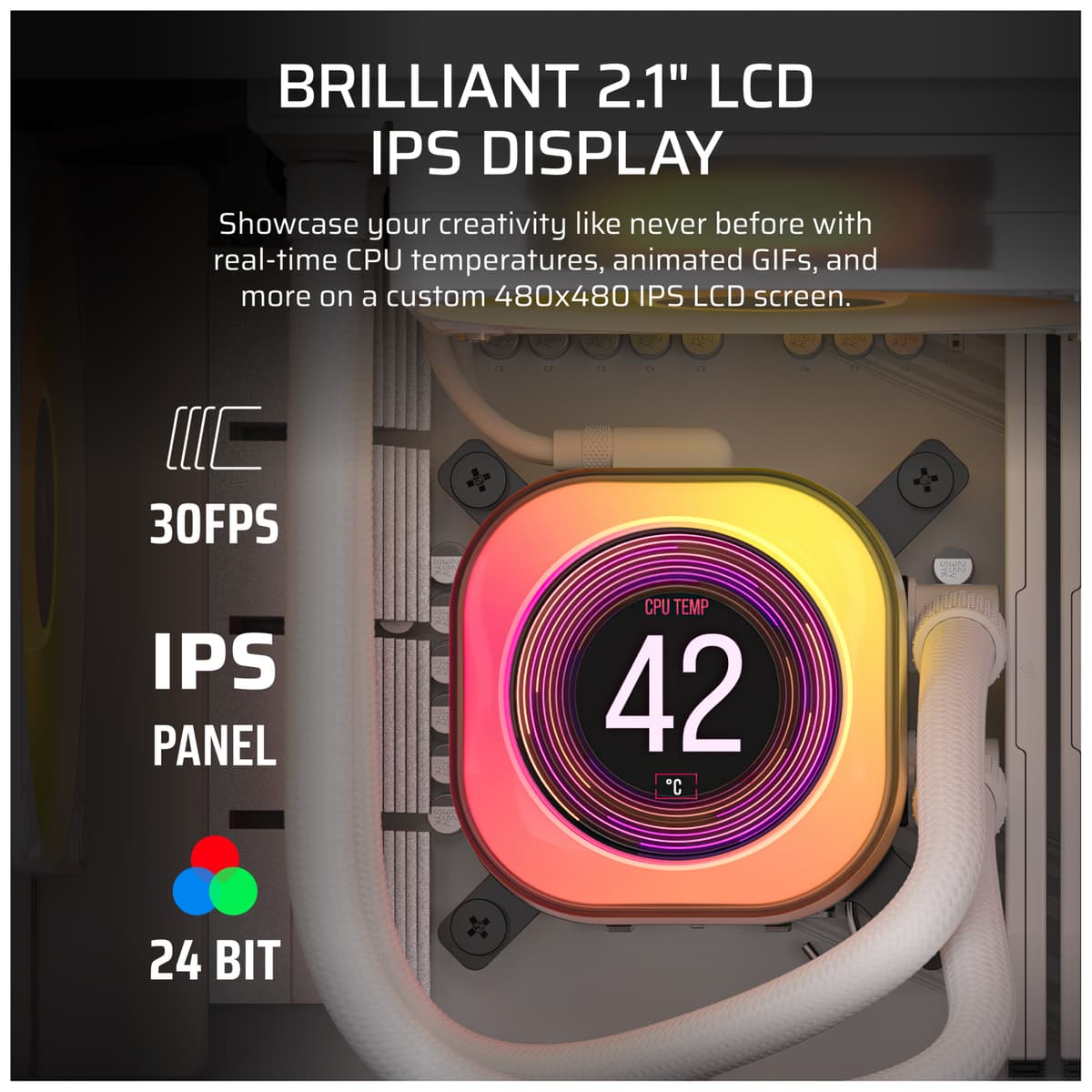Corsair iCUE LINK TITAN 360mm RX LCD CPU-vannkjøler (hvit) - Elkjøp