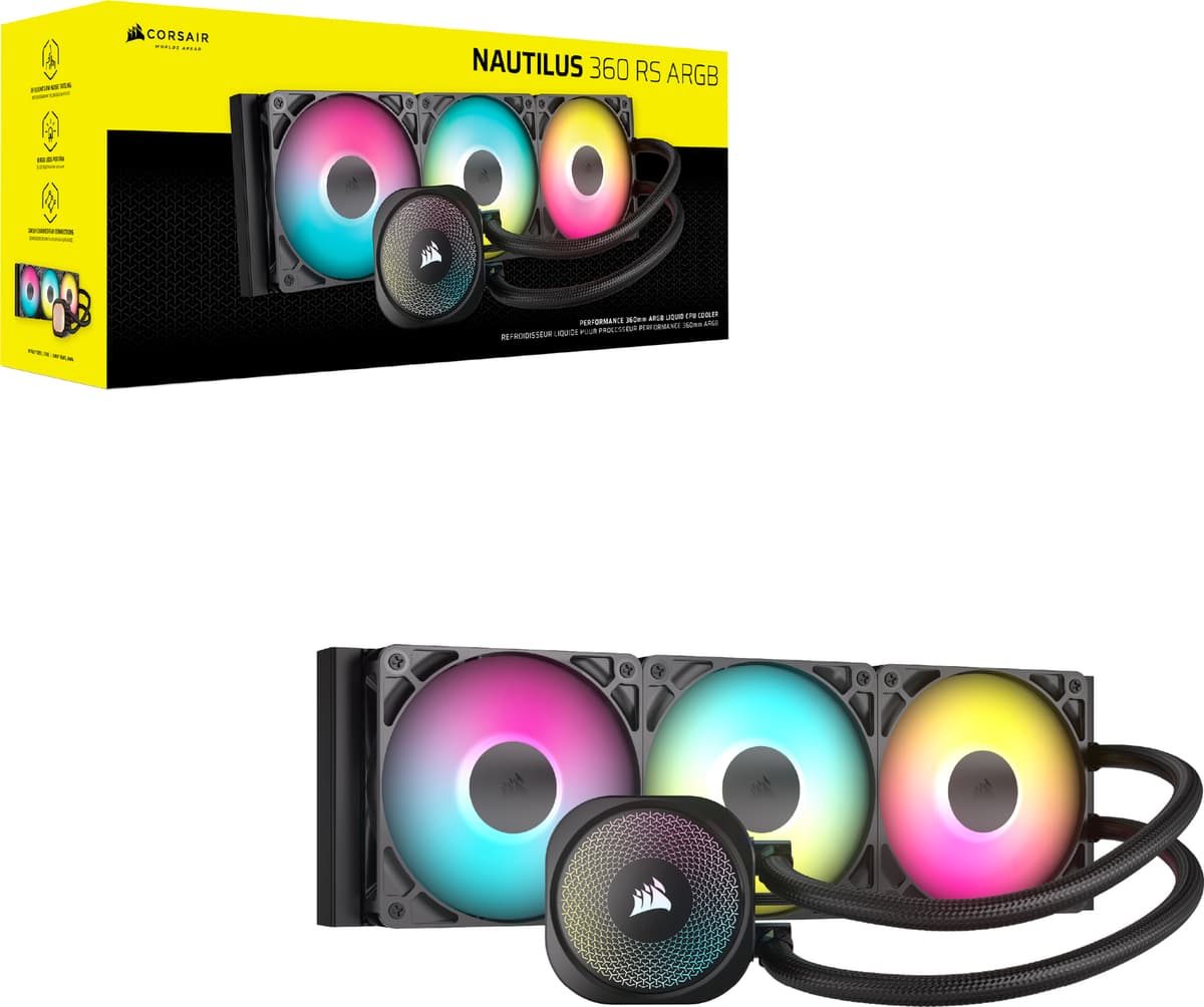 Corsair Nautilus 360 mm RS ARGB CPU vattenkylare (svart) - Elgiganten