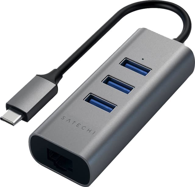 Satechi Type-C 2-in-1 USB Hub Ethernet Space Gray - Elkjøp