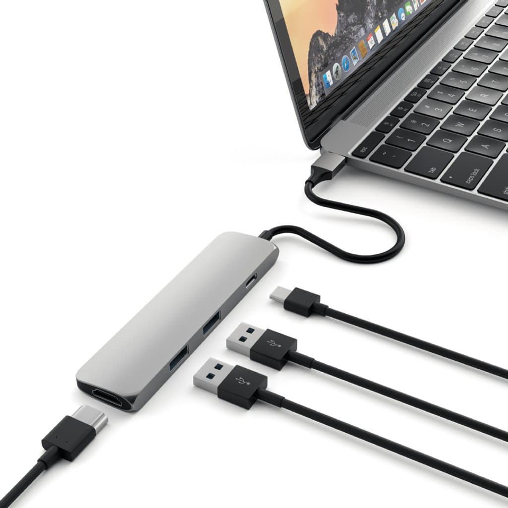 Satechi Type-C Slim Multi-port Adapter 4K Space Gray - Elkjøp