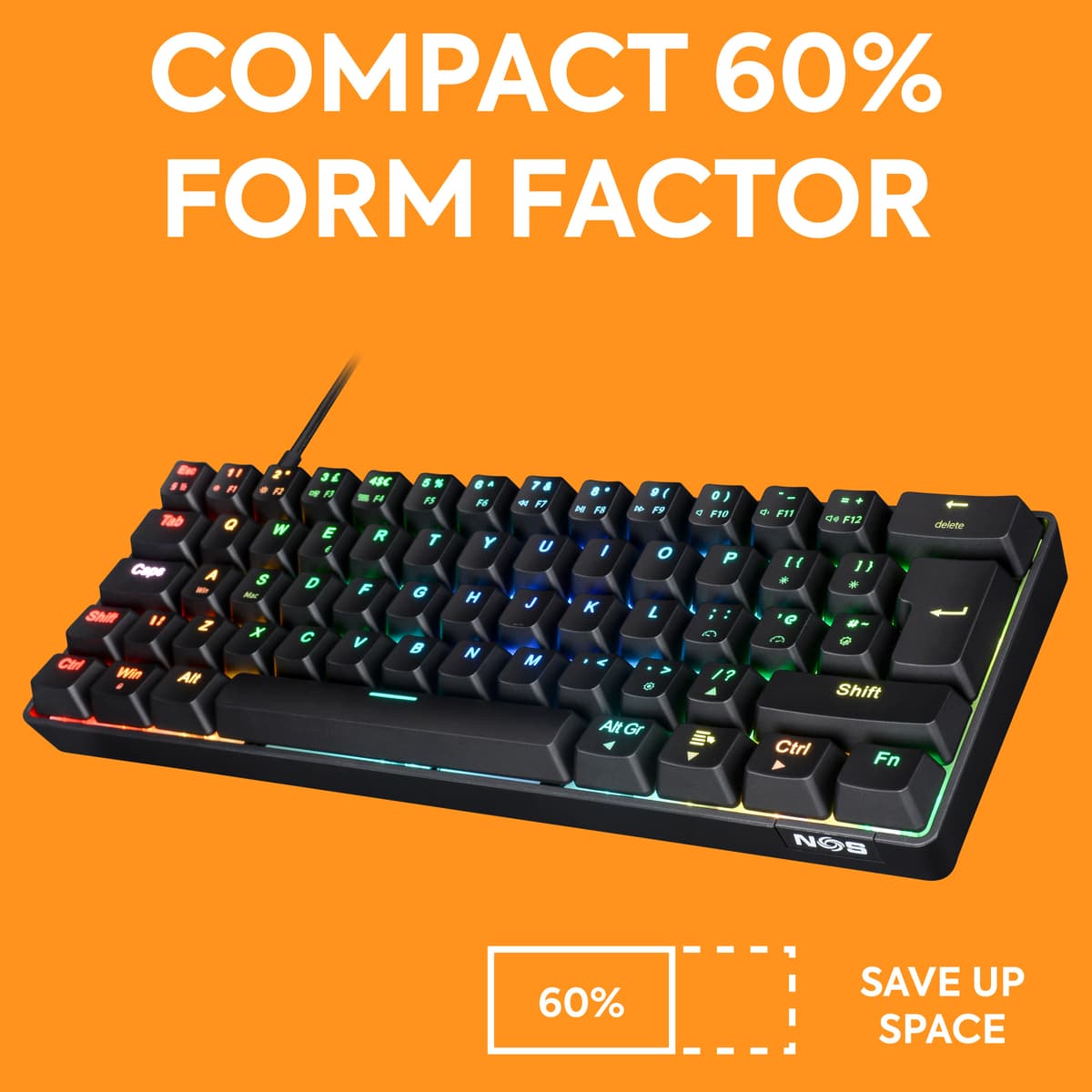 NOS C-450 Mini PRO RGB gamingtastatur (sort) - Elkjøp | Elkjøp