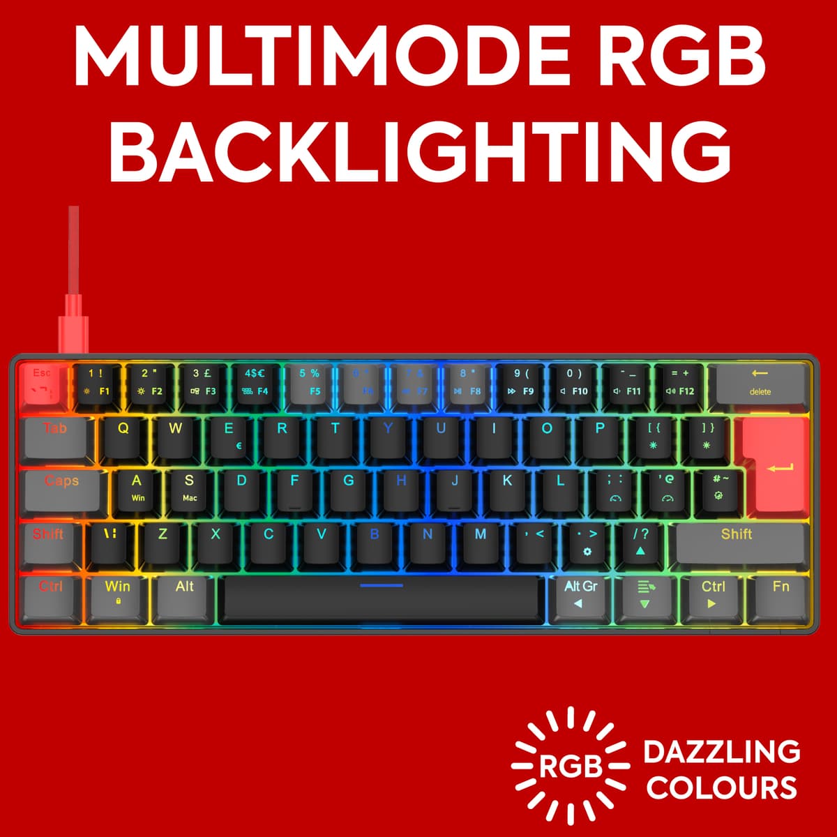 NOS C-450 Mini PRO RGB gaming tangentbord (late night) - Elgiganten