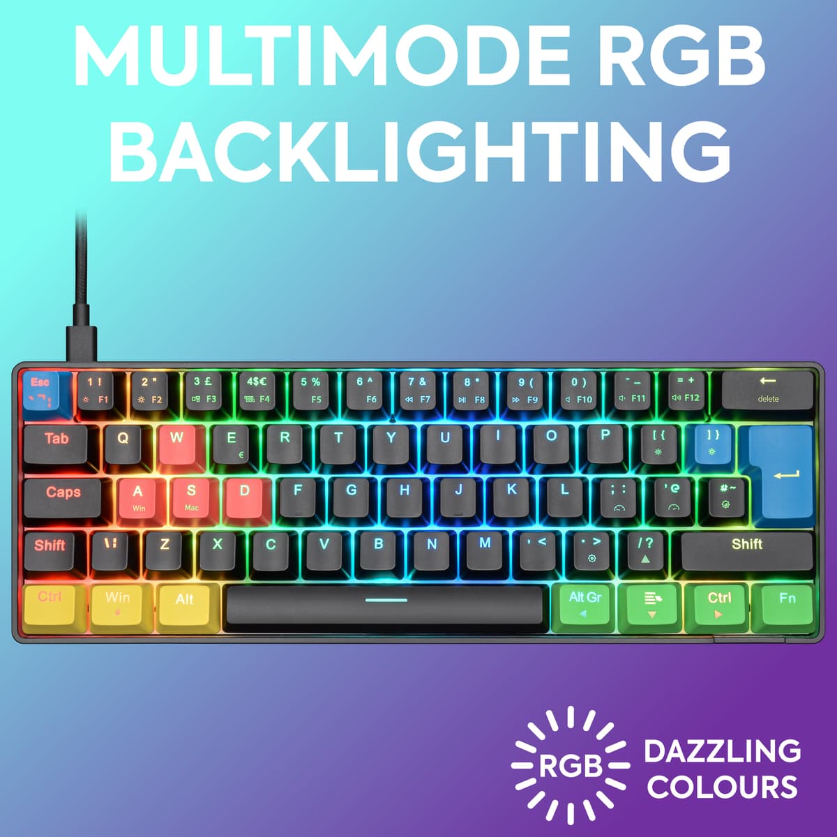 NOS C-450 Mini PRO RGB gaming tangentbord (tetriz) - Elgiganten