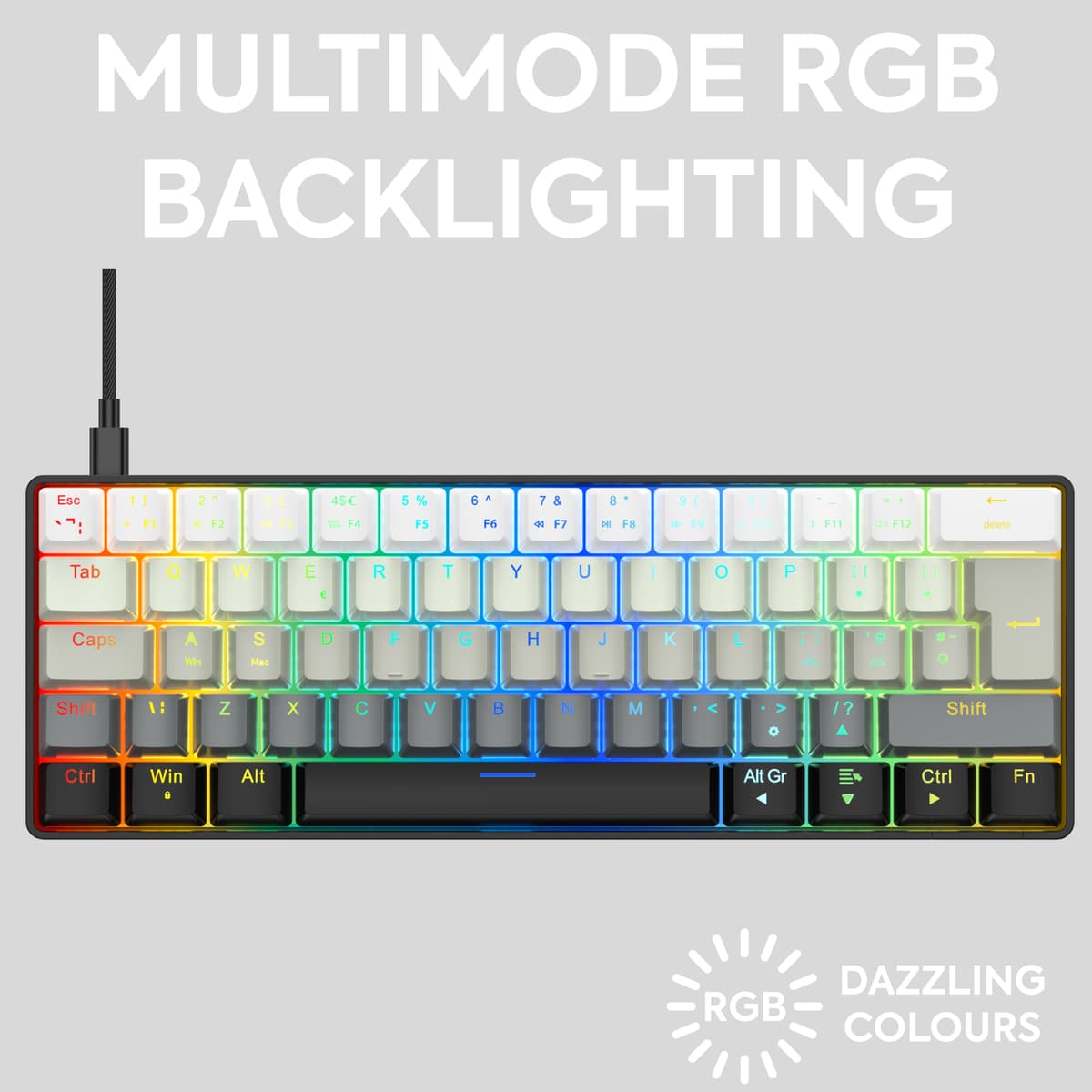 NOS C-450 Mini PRO RGB gaming tangentbord (shader) - Elgiganten