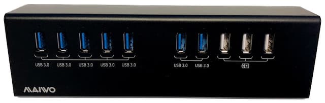External USB 3.0 Hub, 10x USB-A, 7x USB 3.0, 3x USB 5V/2.1A - Elkjøp