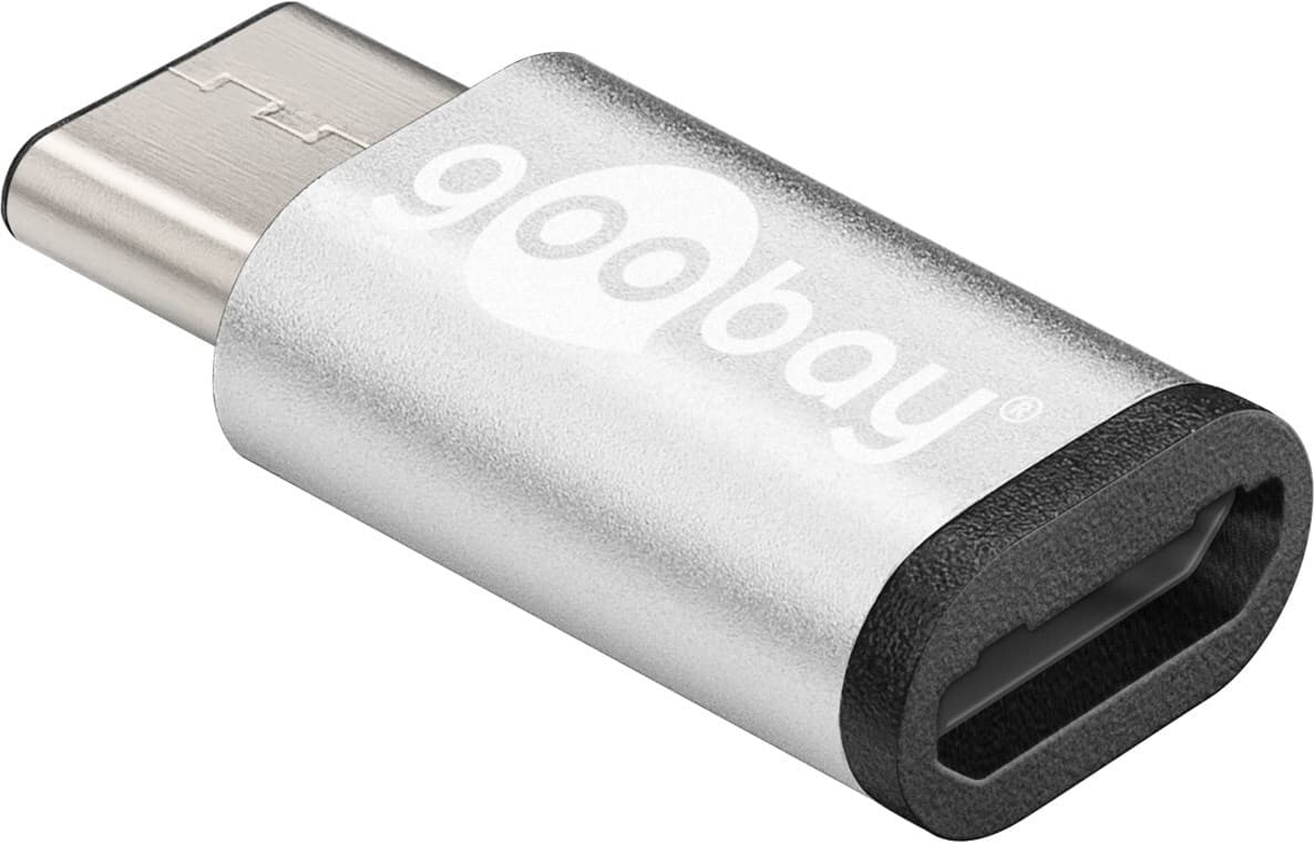 USB-adapter Micro-USB til USB-C™, OTG, sølv | Elgiganten
