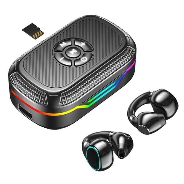 MP3 Bluetooth trådlösa hörlurar RGB Clip-On Earbud Headset - Elgiganten