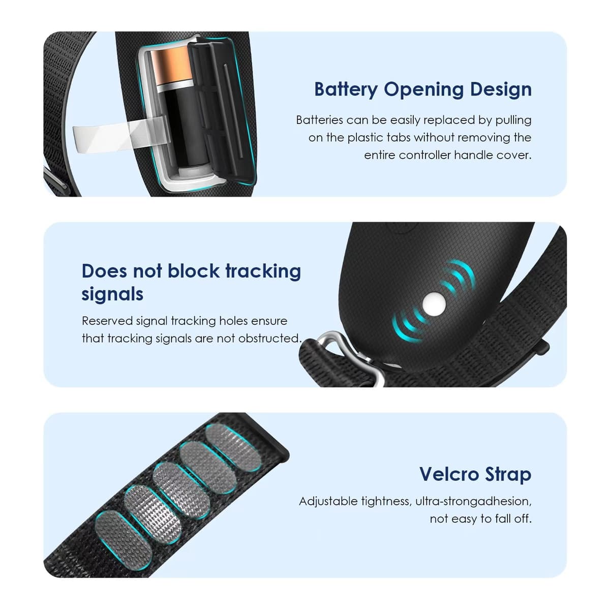 Kontrollergrepsdeksel for Meta Quest 3 med batteriåpningsdeksel Sort ...