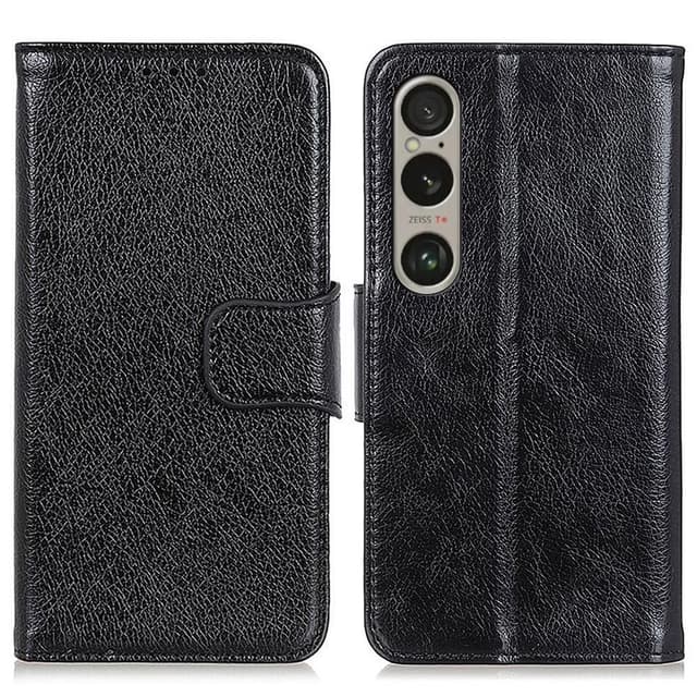 Till Sony Xperia 1 VI Plånboksfodral Textured Split - Svart - Elgiganten