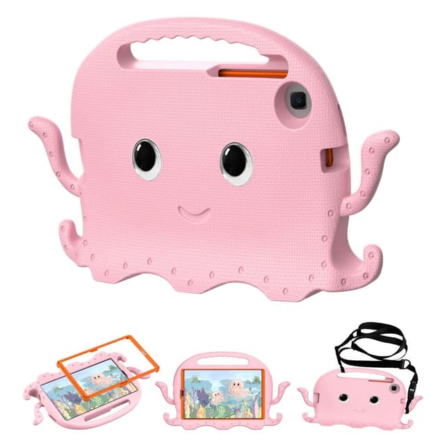 SKALO Samsung Tab A7 Lite 3D Cartoon Barnskal - Rosa - Elgiganten