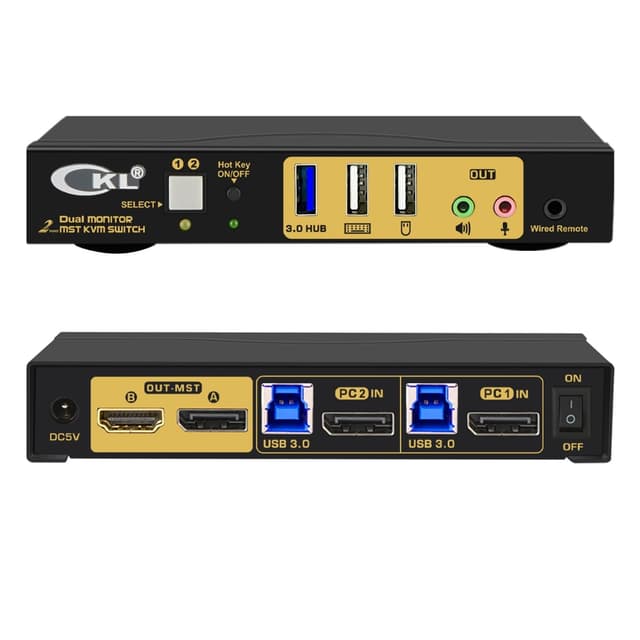 NÖRDIC KVM Switch 2x2 Dual Monitor 1x Displayport 1x HDMI 4K60Hz - Elkjøp