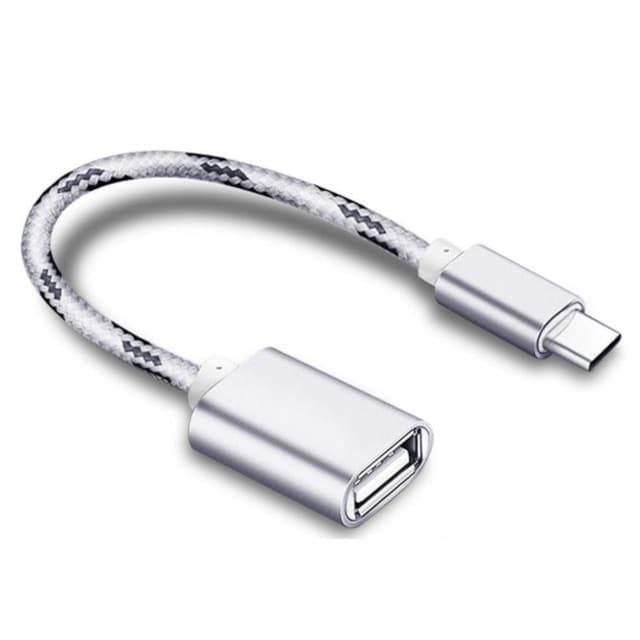 NÖRDIC USB-A OTG till USBC 3.1 Gen 1 adapter aluminium 15cm silver ...