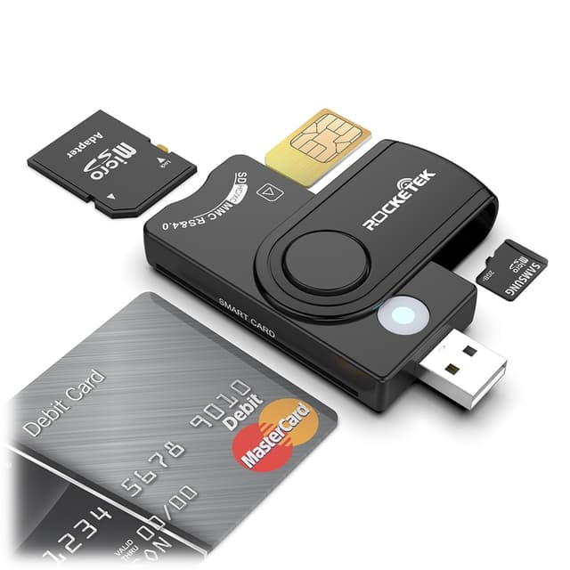 NÖRDIC 4 i 1 kortläsare Smart Card SIM Card SD och TF/MicroSD USB-A UHS ...