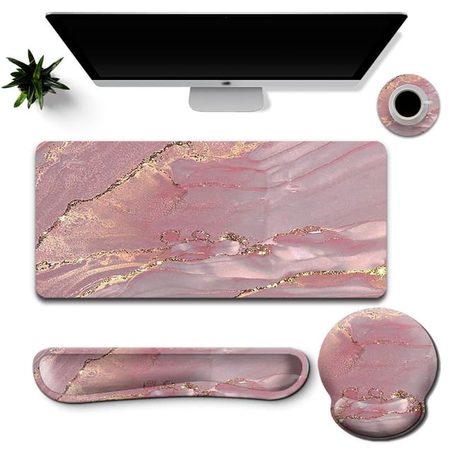 Ergonominen hiirimatto rannetuella Vaaleanpunainen - Gigantti verkkokauppa