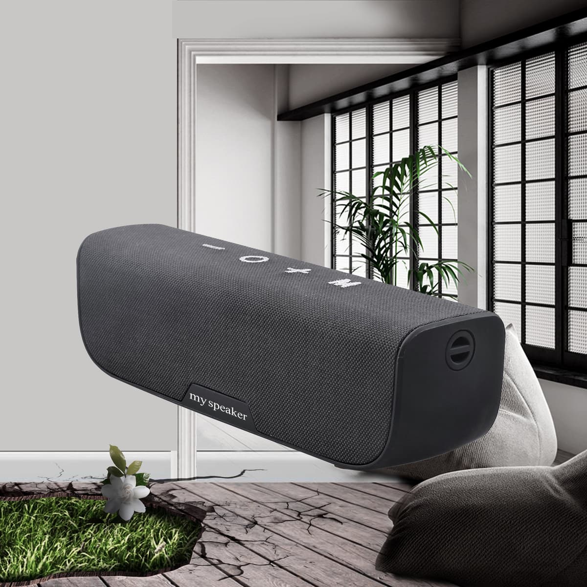 Bluetooth-høyttaler med rød knappdetalj - Elkjøp | Elkjøp