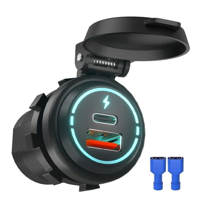 Billader 12V/24V QC3.0 med beskyttelsescover Sort | Elgiganten