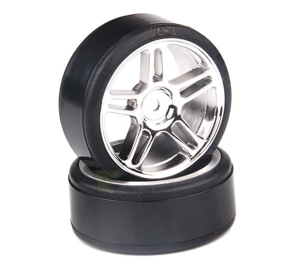 HSP Drift Tyres w. Chrome Wheels - 2pcs - Elkjøp