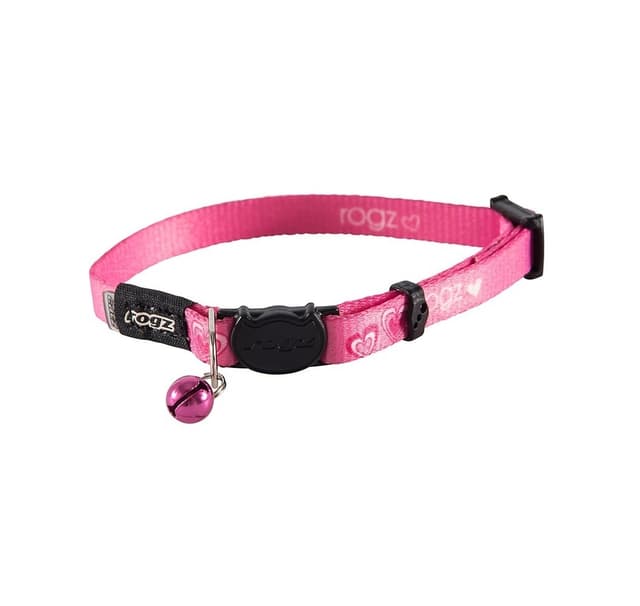 Katthalsband KiddyCat rosa hjärtan 20-31cm/11mm - Elgiganten