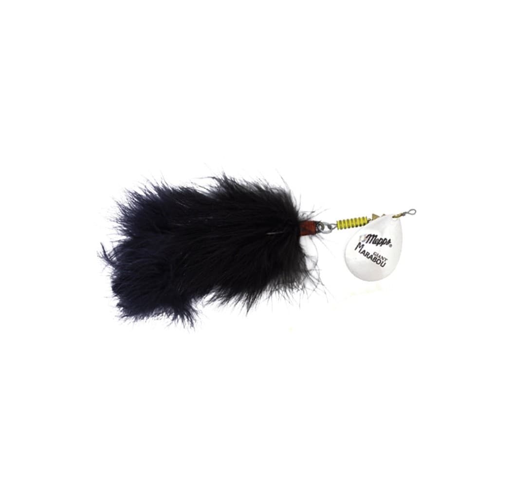 Spinner MEPPS Giant Marabou 40g sølv/svart hale - Elkjøp