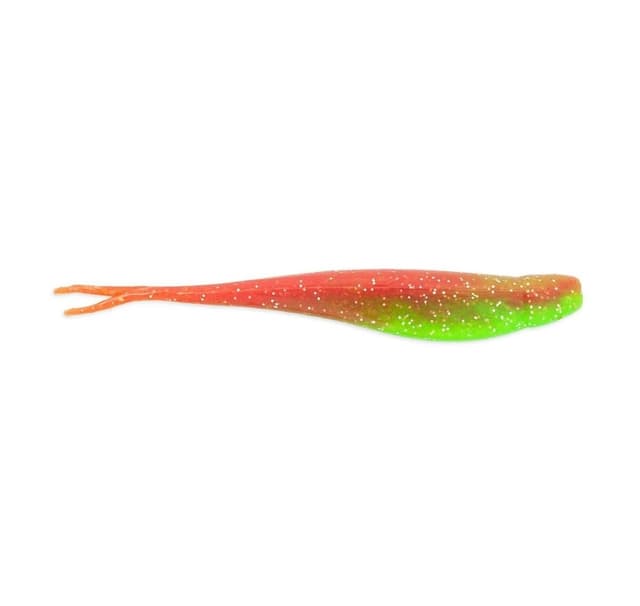 Myk lokke Z-Man Scented JERK SHADZ 4"" Nuked Chicken Glow 5 stk. - Elkjøp