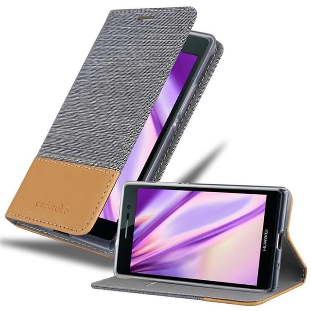 Huawei ASCEND P7 Plånboksfodral Skal (Grå) - Elgiganten