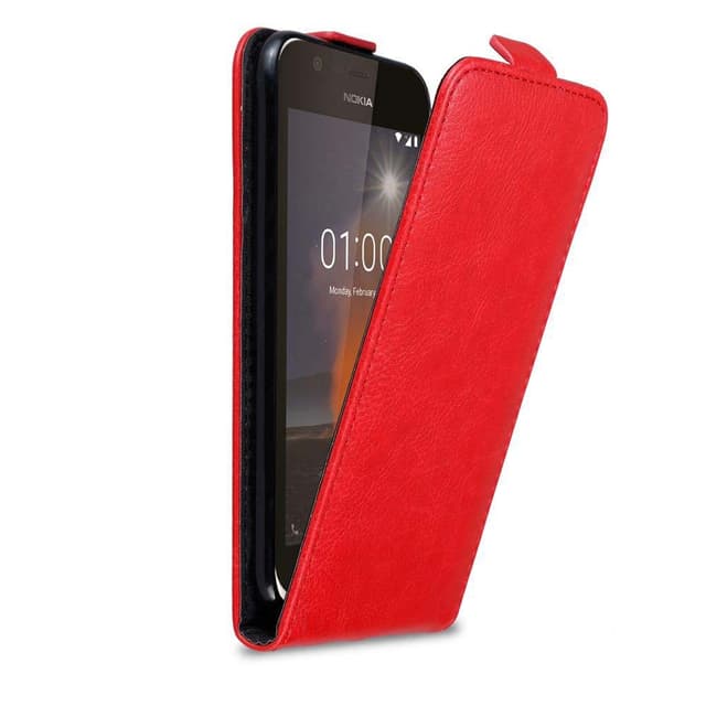 Nokia 1 2018 deksel flip cover (rød) - Elkjøp