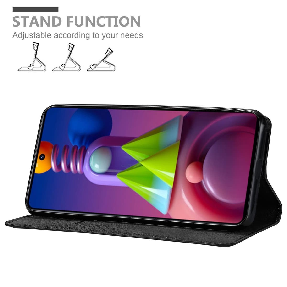 Samsung Galaxy M51 lommebokdeksel case (svart) - Elkjøp