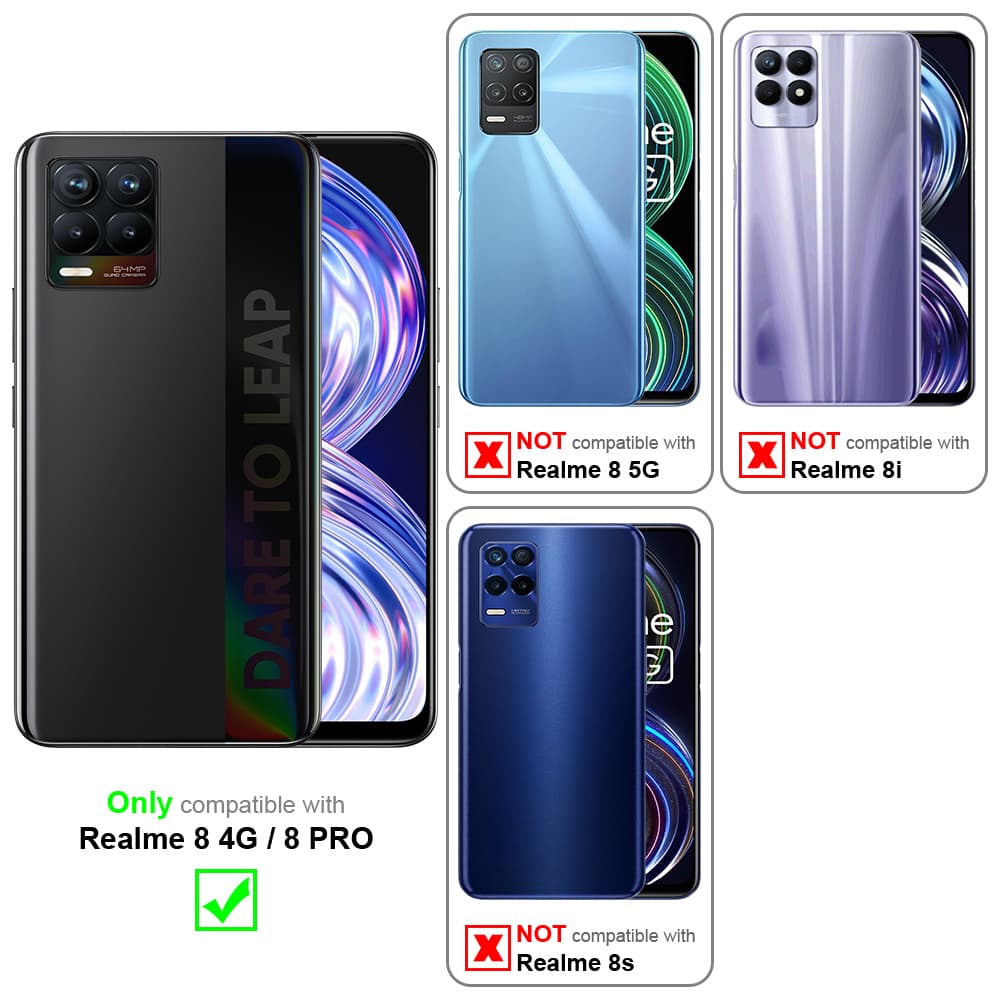 Realme 8 4G / 8 PRO lommebokdeksel Blomster (blå) - Elkjøp