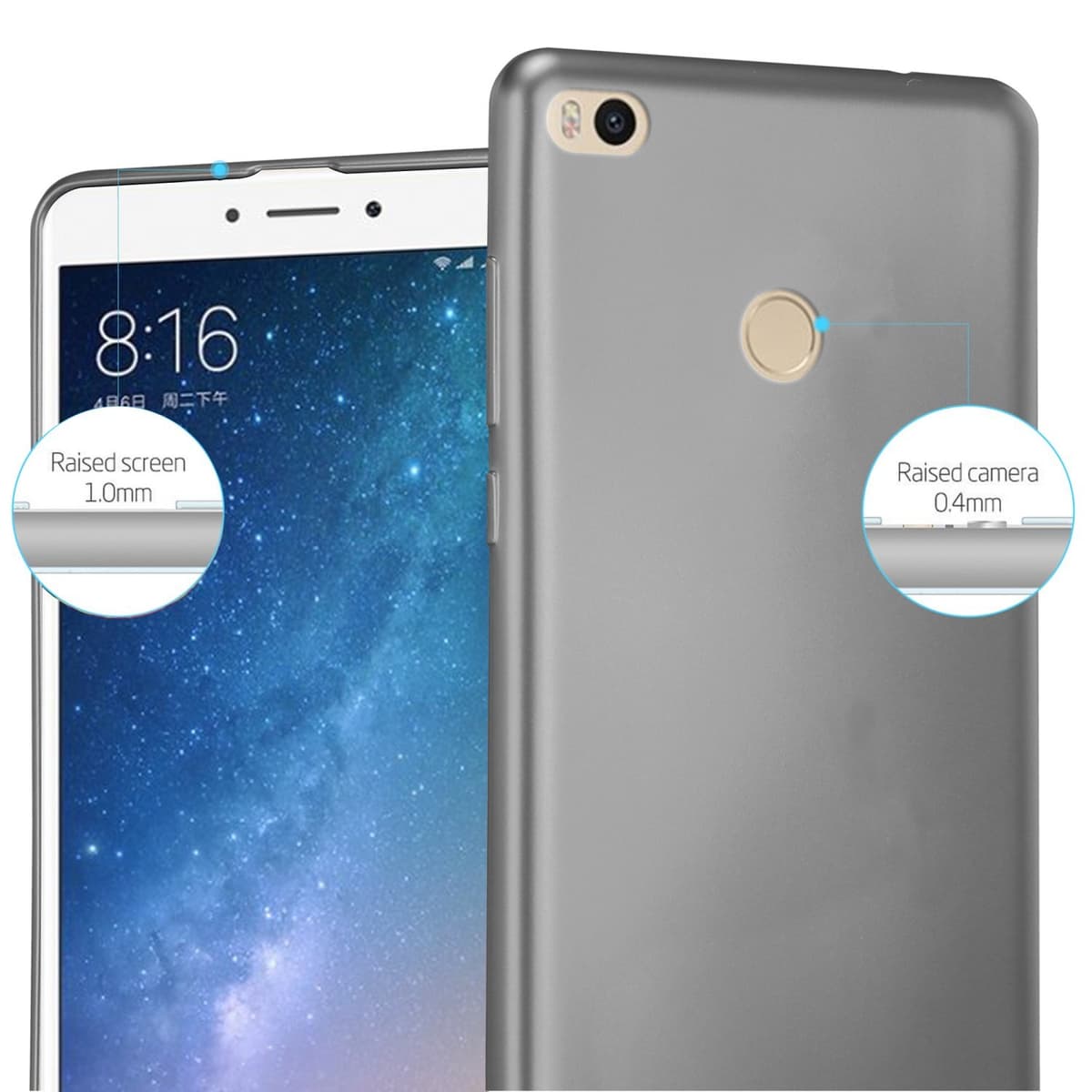 Deksel Xiaomi Mi MAX 2 Case Cover (grå) - Elkjøp