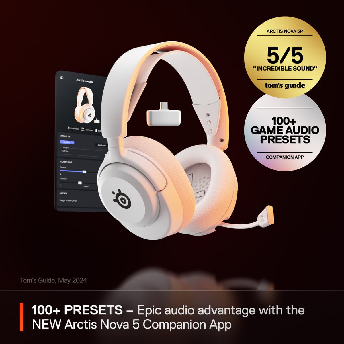 SteelSeries Arctis Nova 5 gamingheadset (PC, vit) - Elgiganten