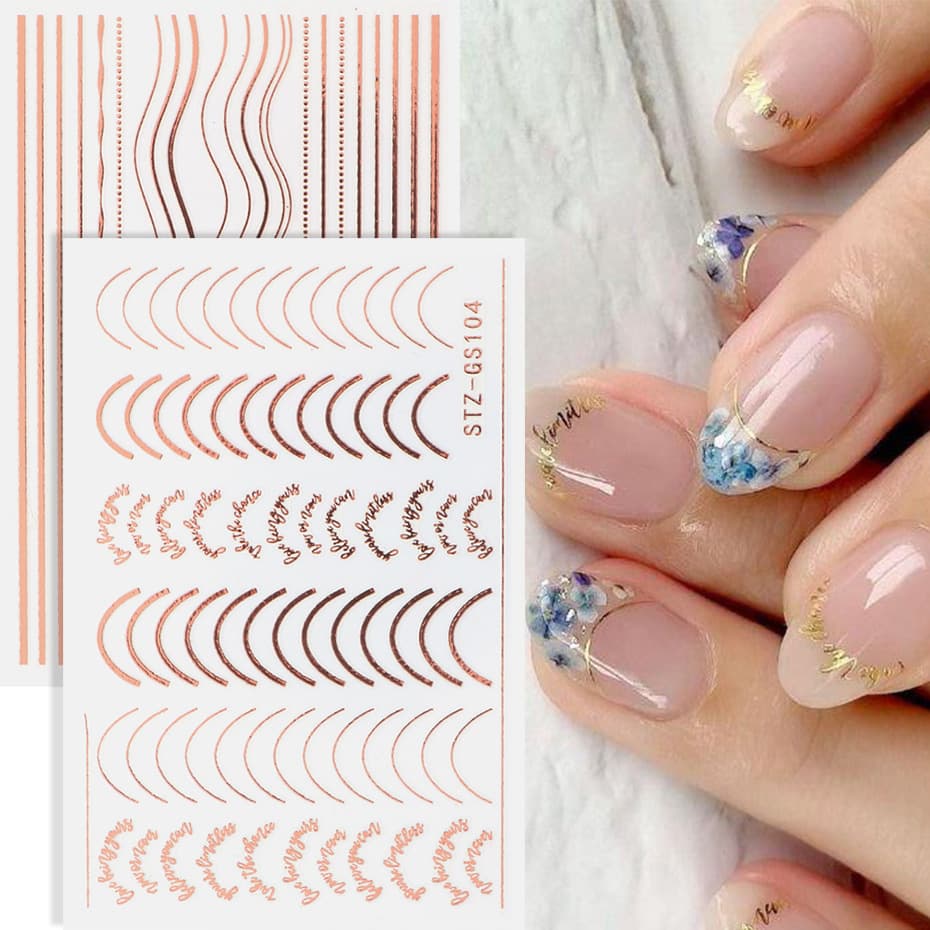 Line Nail Art Stickers 1 ark GS104 - Elkjøp