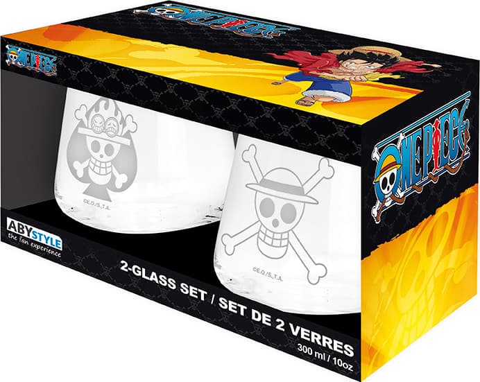 ABYStyle One Piece glass 2-pakning (Luffy & Ace) - Elkjøp